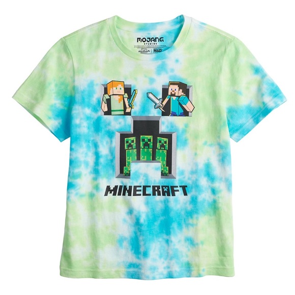 mOJANG | Shirts & Tops | Licensed Mojang Minecraft Tiedye Creeper Short ...